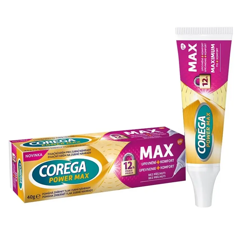 Corega Power Max Upevnění + Komfort fixační krém 40 g | Alphega.cz
