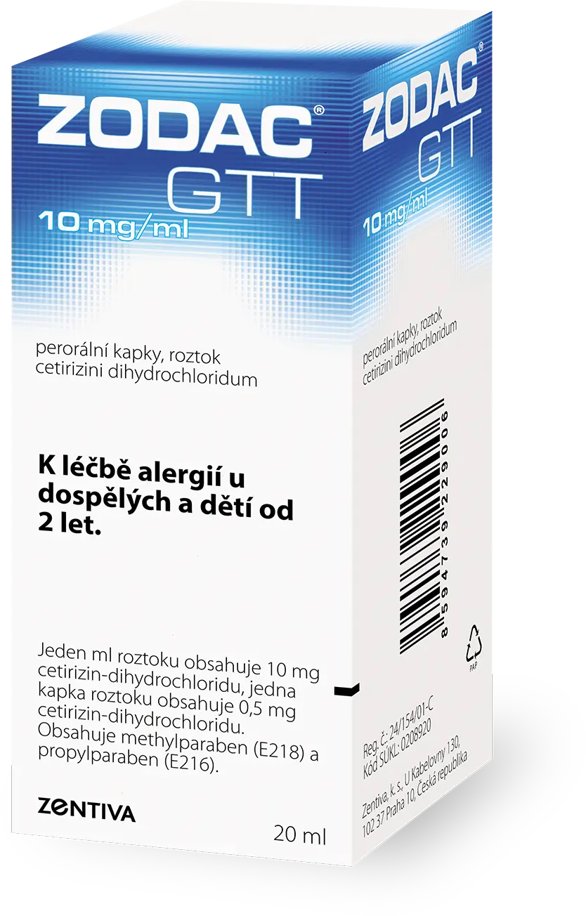 ZODAC 10mg/ml perorální kapky, roztok 20 ml | Alphega.cz