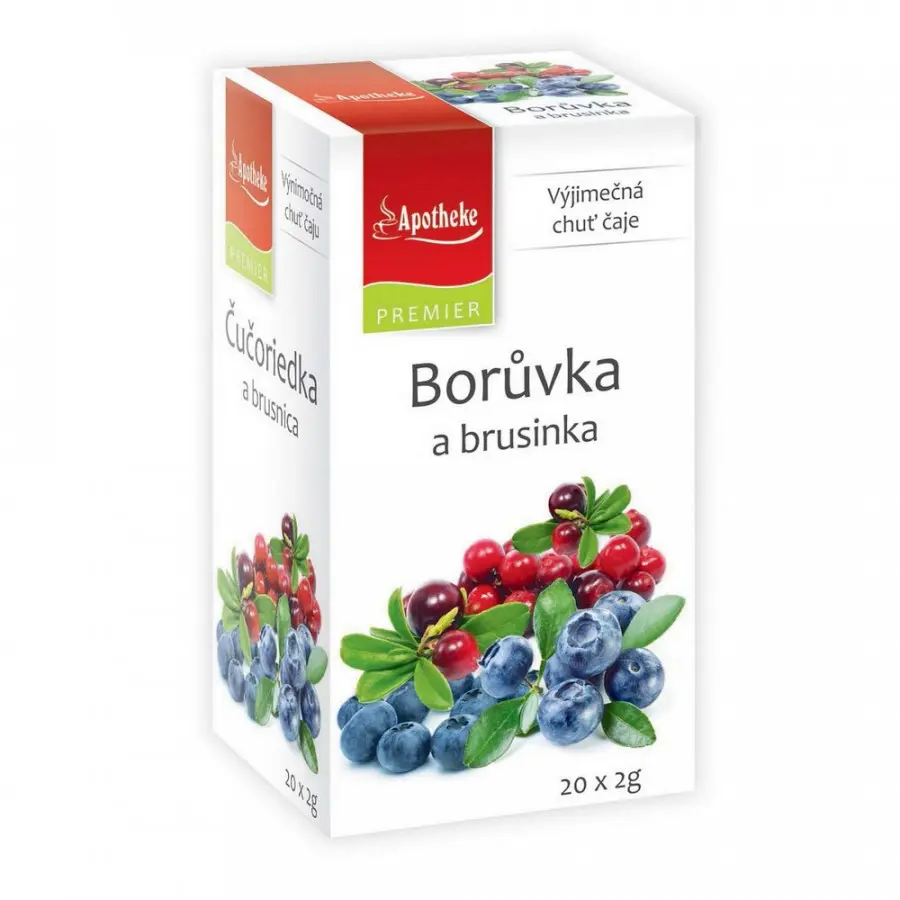 Apotheke PREMIER Borůvka a brusinka čaj 20 x 2 g | Alphega.cz