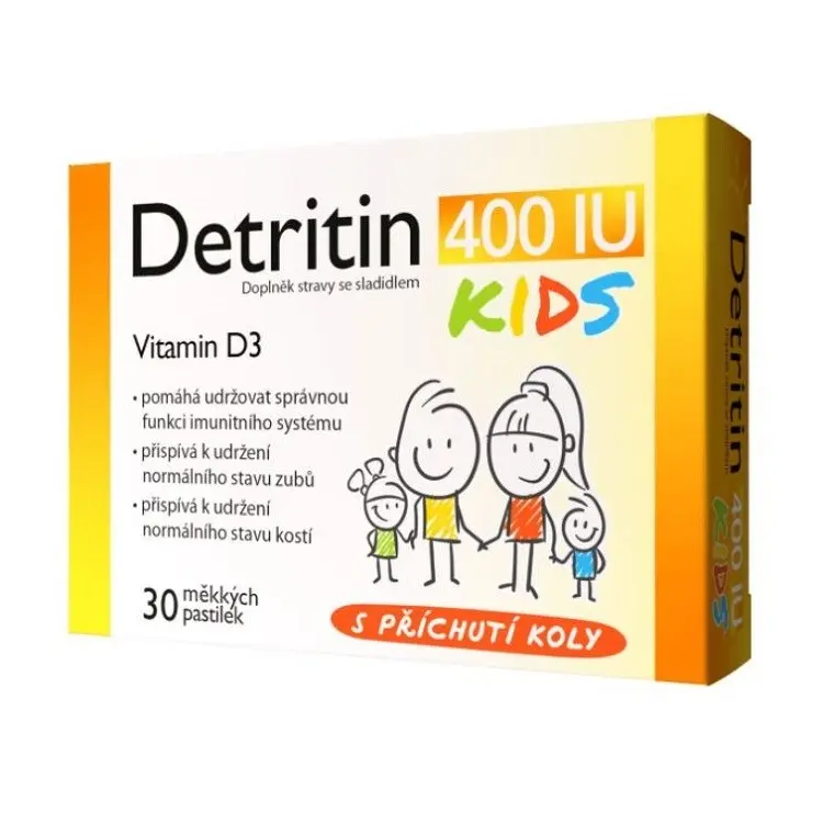 Detritin Kids 400IU vitamin D3 30 měkkých pastilek | Alphega.cz