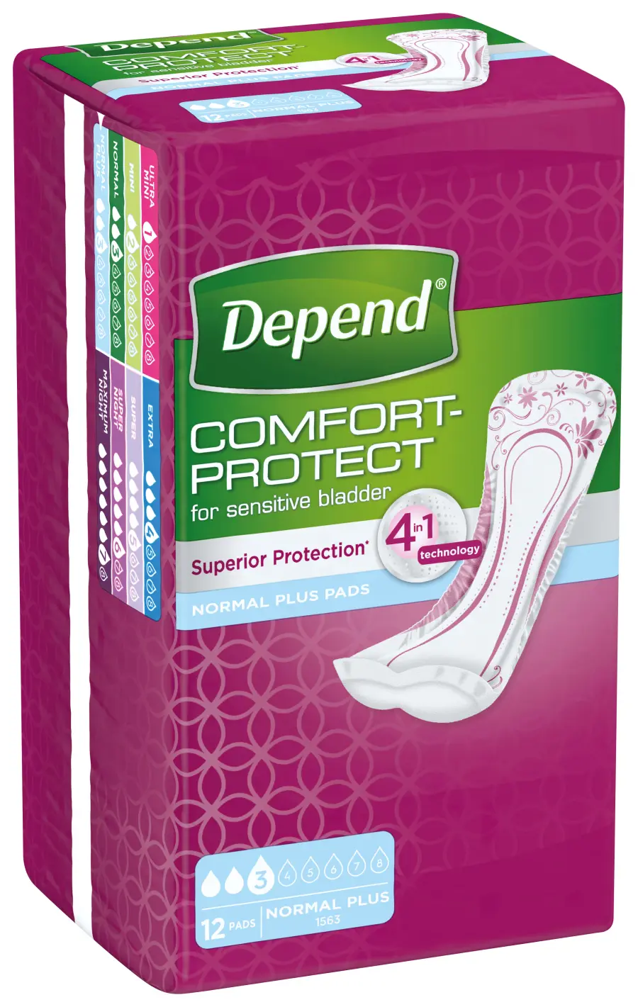 Depend Pads Normal plus inkontinenční vložky ženy 12ks | Alphega.cz