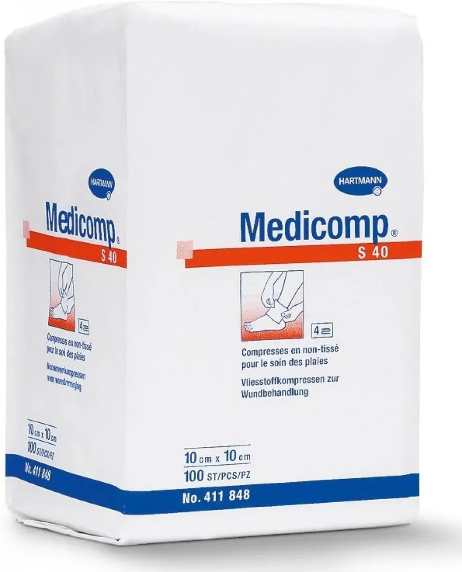 Kompres Medicomp nesterilní 7,5x7,5 cm 100 ks | Alphega.cz